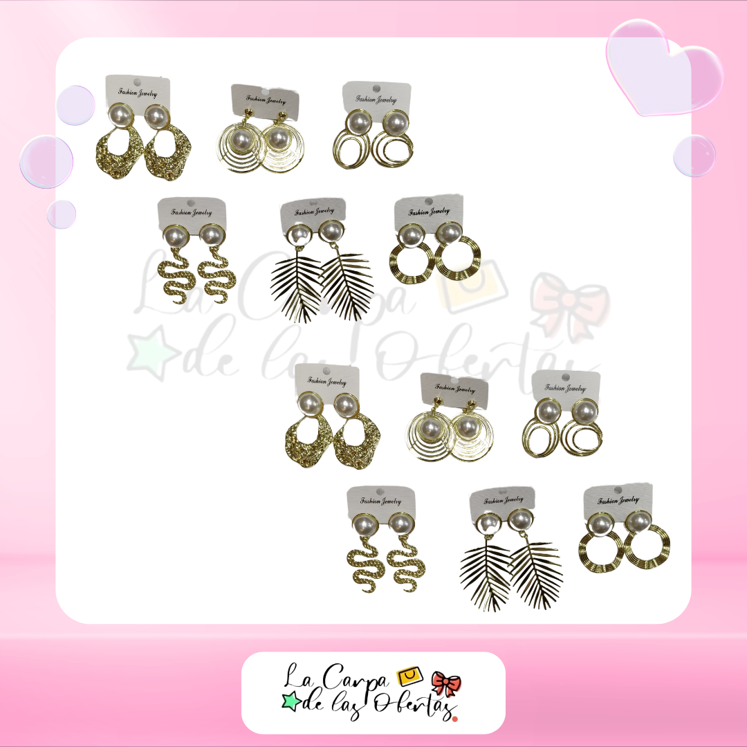 Arete Elegante en Diseños Modernos (12 pzas) – La carpa de las ofertas